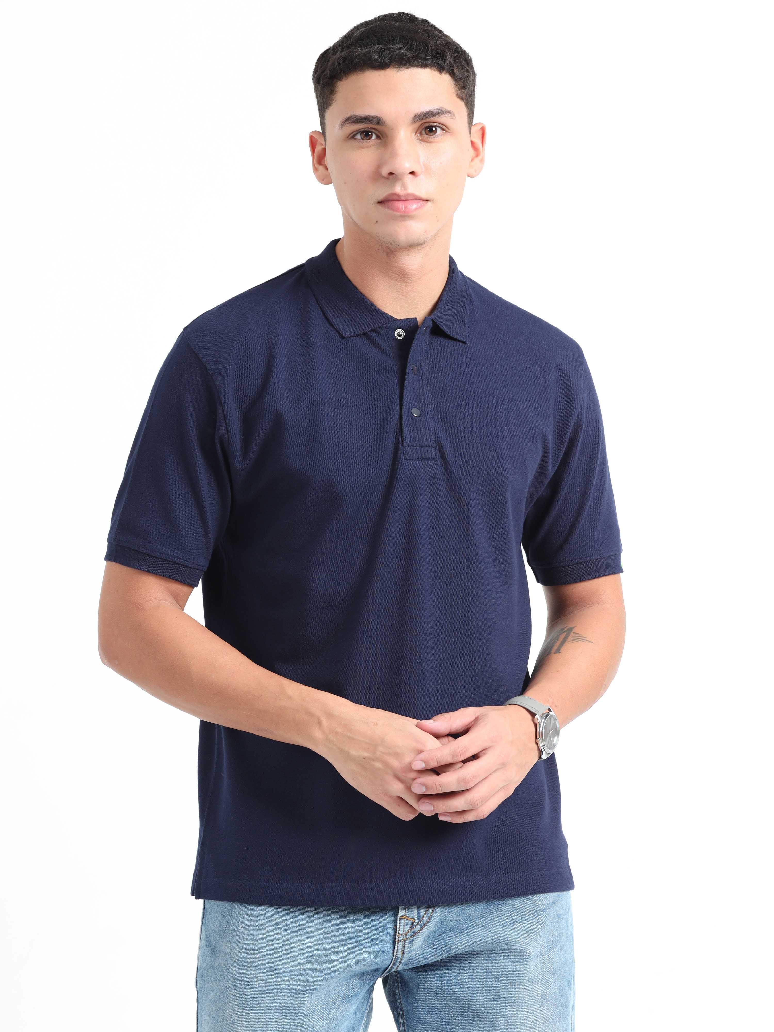 Buy Navy Blue Polo T-Shirt Online at Great Price