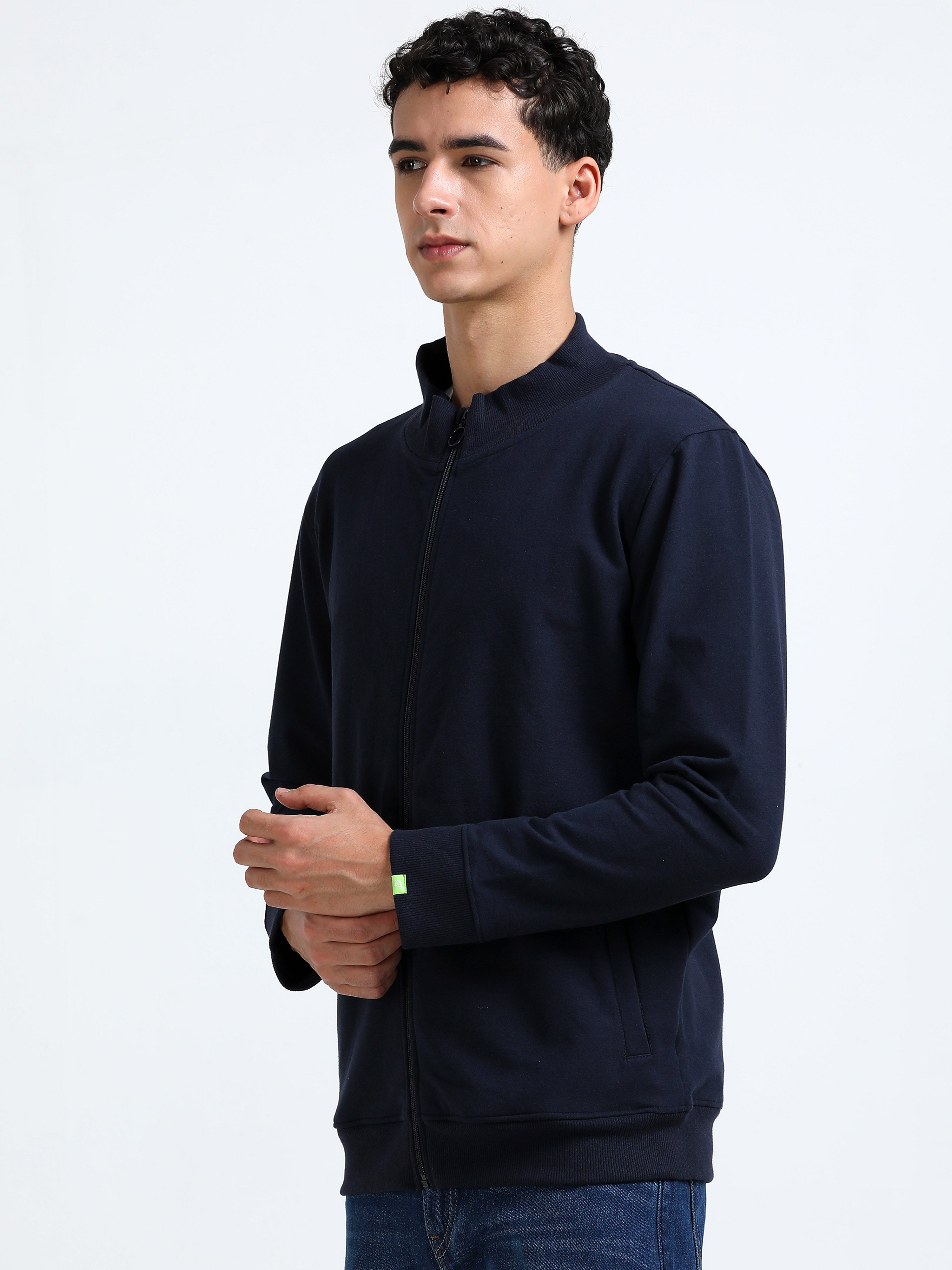 Shop Cool And Comfortable Navy Blue Sustainable Jacket Men's